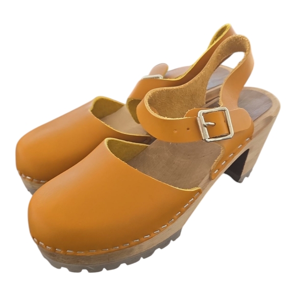 MIA | Shoes | Mia Abba Abby Leather Swedish Clogs Mustard Yellow ...